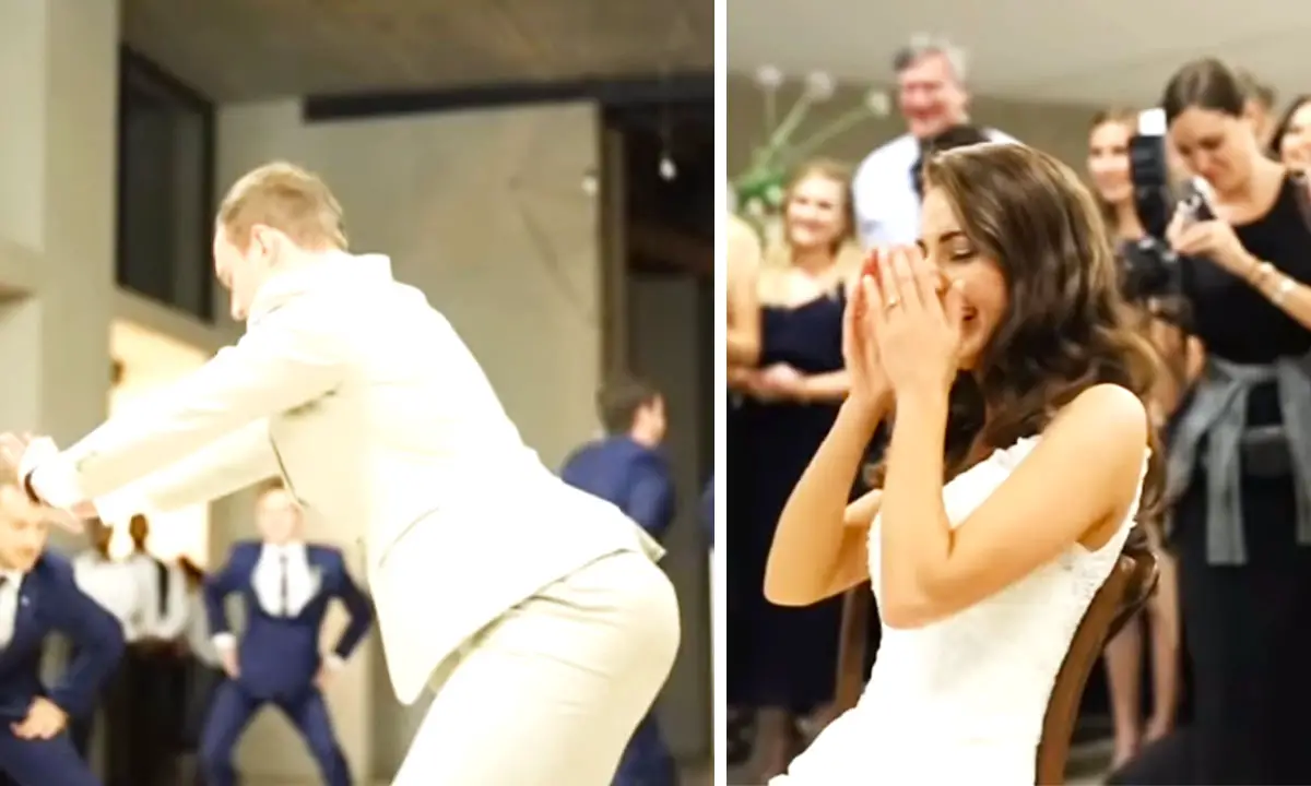 Groom Surprises Bride With Best Groomsmen Dance Ever